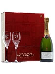 Bollinger Special Cuvee Brut Champagne in Gift Set with 2 Flutes NV 75 ...