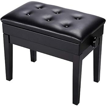 COSTWAY Klavierhocker aus Massivhoz, Klavierbank mit Notenfach ...