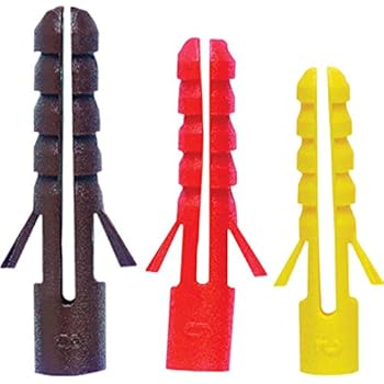 NEW - 100 x RAW PLUG SET - ASSORTED PACK WALL RAW PLUGS - 3 COMMON ...