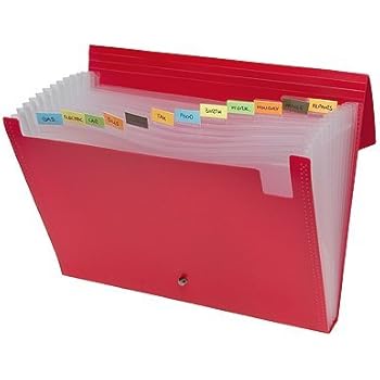 A4 Expanding File 13 Gusset Pocket Folder Organiser Plastic Elastic ...