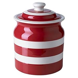 Cornishware Red and White Stripe Large Storage Jar 168cl: Amazon.co.uk ...