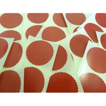 50mm Serrated Edge , Gloss Dark Red , Certificate Wafer Company Seal ...