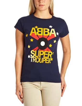 Abba Super Trouper Womens T-Shirt Blue Large: Amazon.co.uk: Clothing