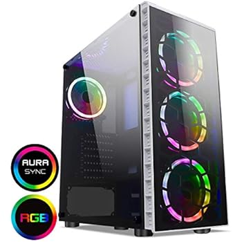 CiT Raider PC Gaming Case, Mid-Tower ATX, Halo Dual - Ring Spectrum ...