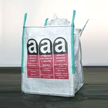 Big Bag Asbest 90x90x110 cm mit 4 Schlaufen, 5000 KG Bruchlast DIN EN ...