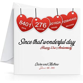 On Your 23rd Wedding Anniversary Card - 23 Years - Silver Plate ...