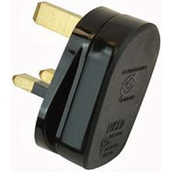 2 Pole Euro Europe EU Plug to Permanent 3 Pin UK Plug Fused Converter ...