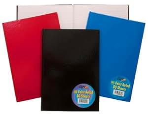 New A4 Hardback Notebook Note Book Pad Ruled Feint Lined 160 Pages 80 ...