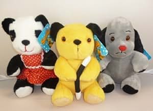 Set of 3 - 8 Inch Sooty And Friends Soft Toys - Sooty, Soo And Sweep ...