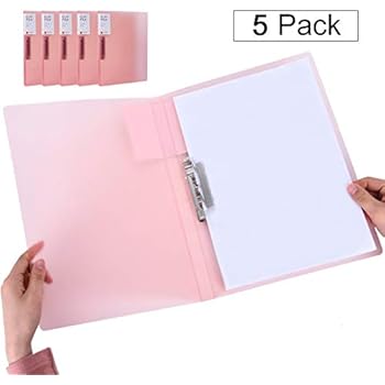 Vovofi Pack 5 A4 Clamp Binder Candy Colour File Folder - Clamp File ...