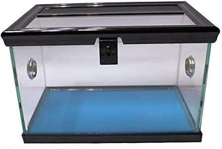 Glass Vivarium Reptile Spider Rodent Tank ~ Sliding Vent Lid & Lock- 30 ...
