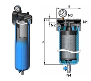 Beutelfilter Gehäuse aus Kunststoff (Polypropylen) PBH-420 samt ...