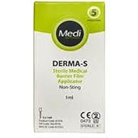 Medi Derma S Sterile Medical Barrier Film Applicators, White, 1 ml, 5 ...