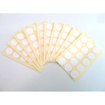 Pack of 216, 10mm Round, White Paper Circle Labels, Removable Low Tack ...