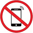 NO Mobile Phones Symbol Warning SELF Adhesive Vinyl Stickers Safety ...