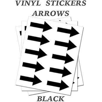 6 x DIRECTION ARROWS (RED) SELF ADHESIVE VINYL STICKERS SAFETY: Amazon ...