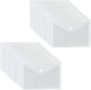 A5 Plastic Wallets Clear (30Pack)- Plastic Folders Popper Wallet ...