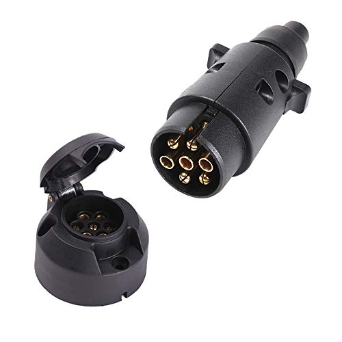 AOHEWEI 7 Pin Trailer Plug Towing Socket 12V Wiring Connector 7 Way for ...
