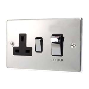 POLISHED CHROME COOKER SWITCH WITH SOCKET C332PCB: Amazon.co.uk: DIY ...