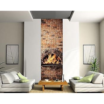 Vinyl Fireplace Wall Sticker - Wallpaper Graphic Decoration for Bedroom ...