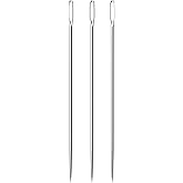 Upholstery Needle, 3 Pcs 12 Inch 3mm Large Eye Sewing Needles, Delicate ...