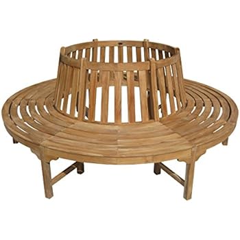 Amazon.de: OUTLIV. Baumbank Holz Rund Gartenbank Baum 6-Eckig Akazie ...