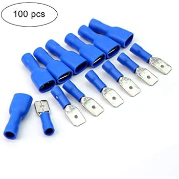 Cosses électriques doubles BLEUES 6.3 - Sachet de 50: Amazon.fr: Bricolage