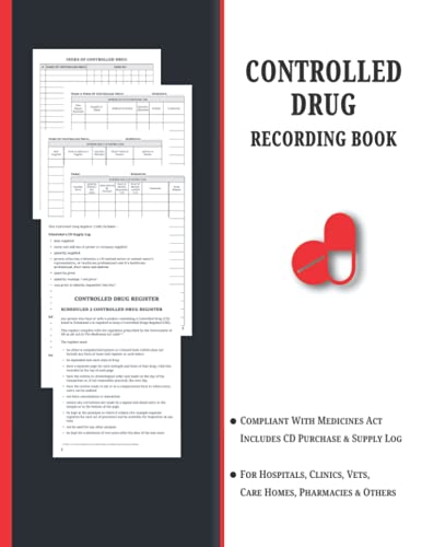Controlled Drug Recording Book: Controlled Substance Log Book ...