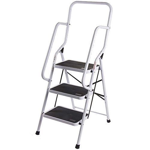 Home Discount 3 Step Ladder With Safety Handrail Foldable Safety Non ...