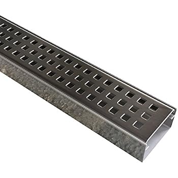 2m Entwässerungsrinne Terrassenrinne Stahlrost verzinkt komplett SET ...