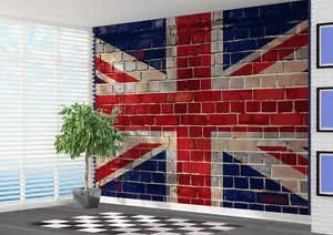 Union Jack Graffiti Brick Wallpaper Wall Mural Wall Art Great Britian ...