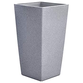 Tall Square Grey Indoor Outdoor Planter Plant Pot 35cm Tall Stone ...