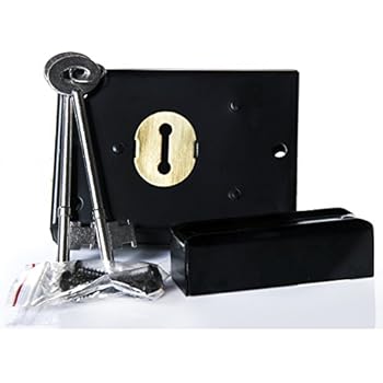 Black Antique 4" Pressed Rim Lock - Surface Mounted Shed Door & Gate ...