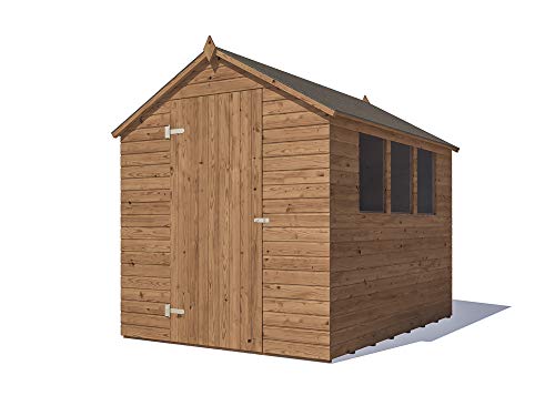 Dunster House 8x6 Heavy Duty Apex Shed Large Pressure Treated Wooden ...