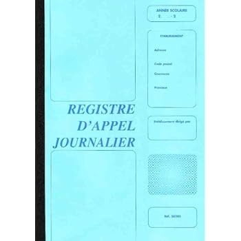 Majuscule-registre D' Appel Journalier Non Decoupe [Fournitures de ...