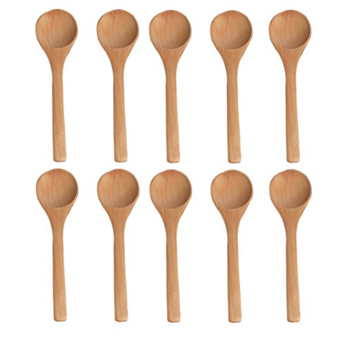 DaoRier Round Wooden Teaspoons Eco-friendly Coffee Honey Jam Kitchen ...