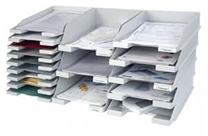 Han Block 17 Stackable Letter Trays in Various Depths with Tray Labels ...