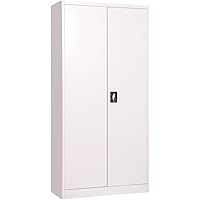 MMT Furniture Designs Grey Stainless Steel Cupboard - 2 Door Lockable Filing Cabinet - Tall ...