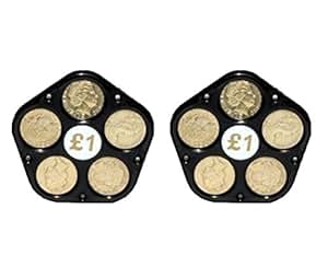 2x £1 Pound Coin Holder hexagonal BLack colour 8606: Amazon.co.uk: Car ...
