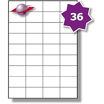 36 Per Sheet, 5 Sheets ( 180 Labels). Label Planet® Plain White Paper ...
