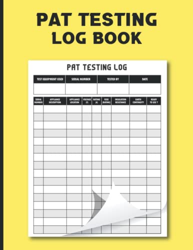 Pat Testing Log Book: Portable Appliance Testing | PAT Test Log Book ...
