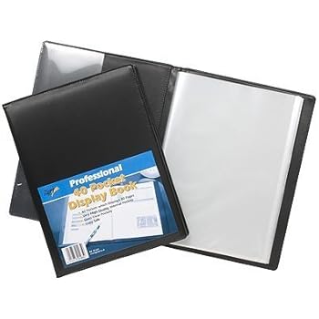 A4 Deluxe Hardback Display Book Black Padded Leather Look Business ...