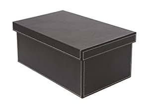 Osco Faux Leather DVD Storage Box - Brown: Amazon.co.uk: Office Products