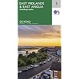 East Midlands & East Anglia Road Map | London | Ordnance Survey | OS ...