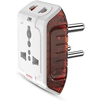 GM 3012 3 Pin Travel Universal Multi Plug Adaptor with Surge Protector ...
