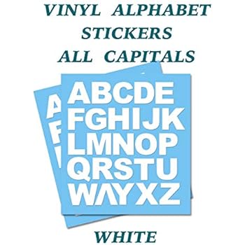 Pack of 90 x 1" (25mm) White Vinyl Sticky Letters & Numbers , Self ...