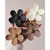 ALIBA COLLECTION 4 Piece Medium Hair Claw Clips, Matte Flower Claw ...