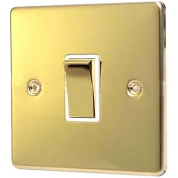 POLISHED BRASS 2 GANG 2 WAY 6AMP LIGHT SWITCH C304PBW: Amazon.co.uk ...