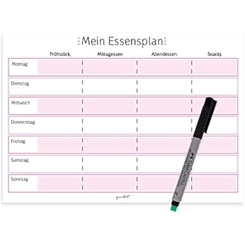 Mein Essensplan I dv_358 I DIN A4 I Whiteboard Essensplaner für die ...