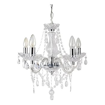 Traditional Cream Ornate Vintage Style Shabby Chic 5 Way Ceiling Light ...